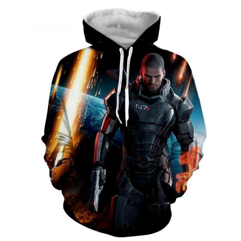 Mass Effect Captain Shepard Earth Attack Full Print Shorts