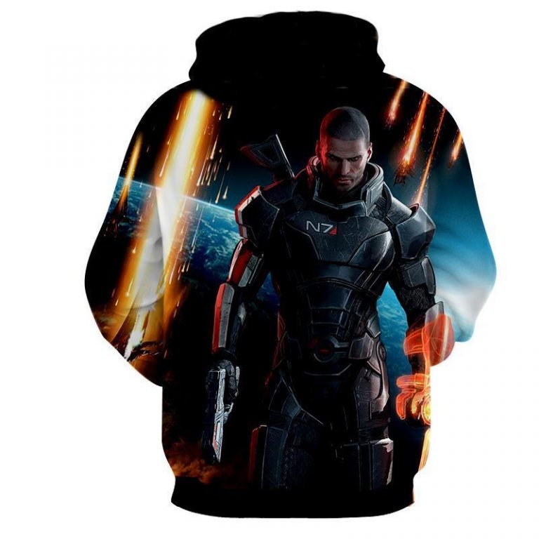 Mass Effect Captain Shepard Earth Attack Full Print Hoodie