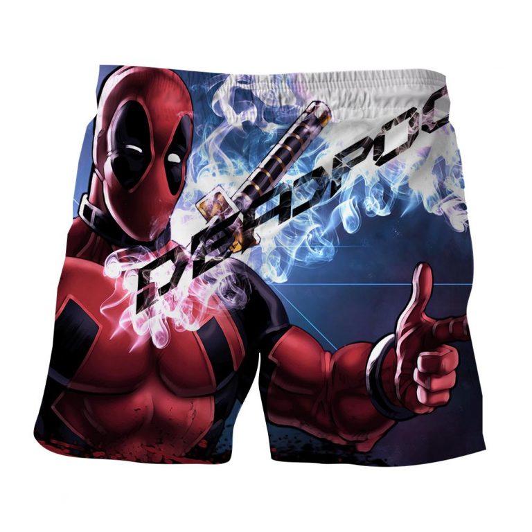 Deadpool Wielding A Knife Fighting Amazing Design Short - Superheroes Gears