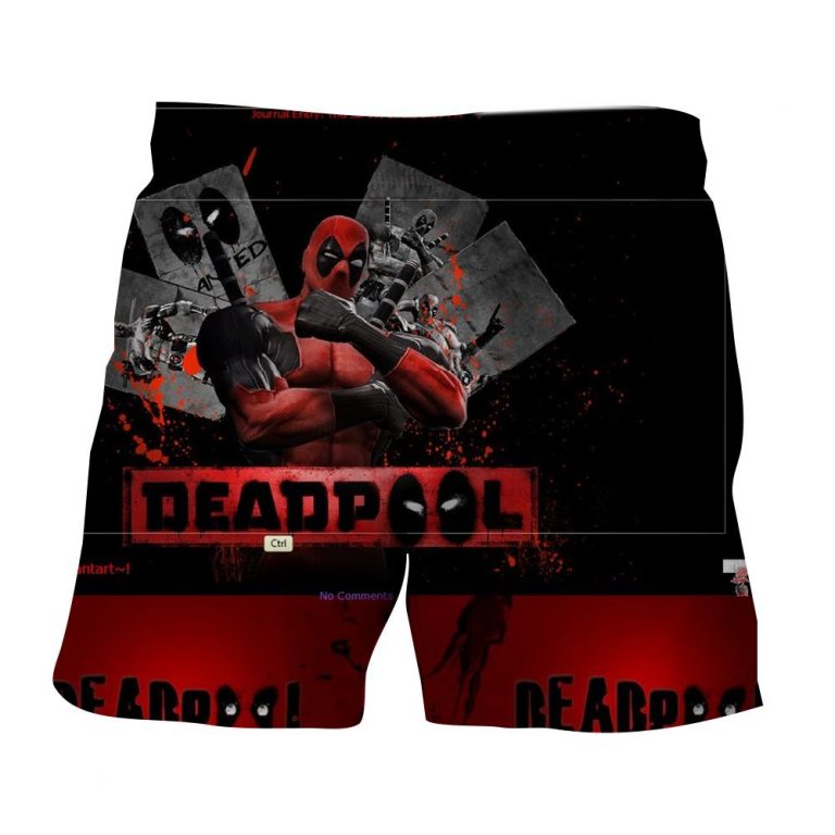 Deadpool Folding His Arms Dope Style Full Print Red Short