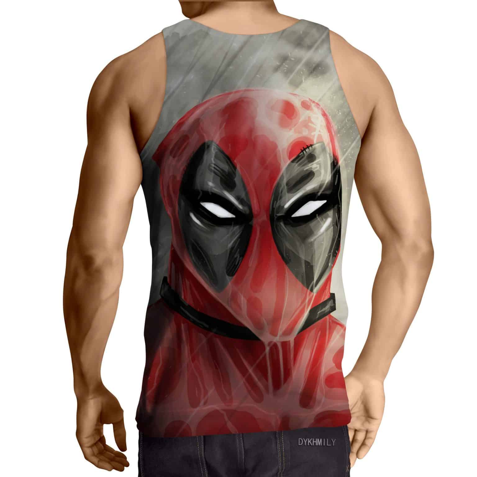 Deadpool Wet Face Portrait In The Rain Amazing Design Tank Top