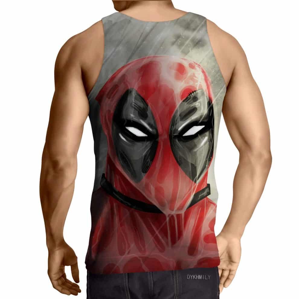 Deadpool Wet Face Portrait In The Rain Amazing Design Tank Top