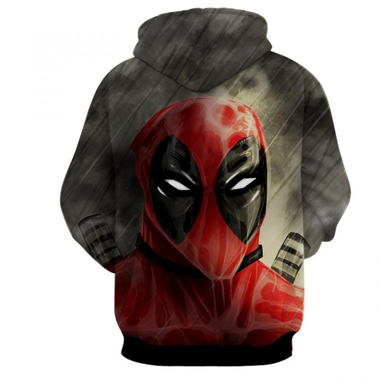 Deadpool Wet Face Portrait In The Rain Amazing Design Hoodie