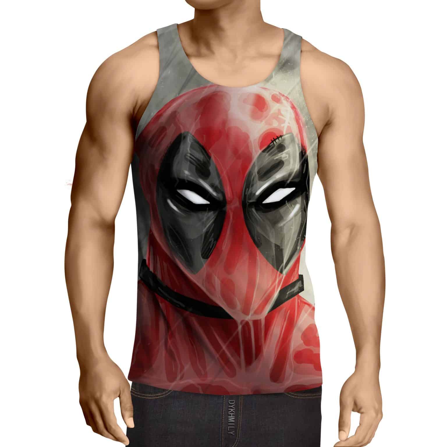 Deadpool Wet Face Portrait In The Rain Amazing Design Tank Top