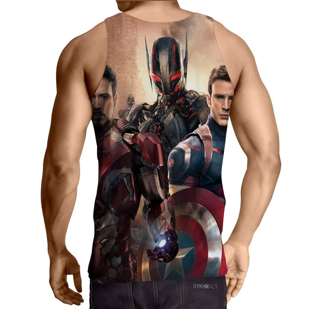 The Avengers Iron Man Fighting Captain America 3D Tank Top ...
