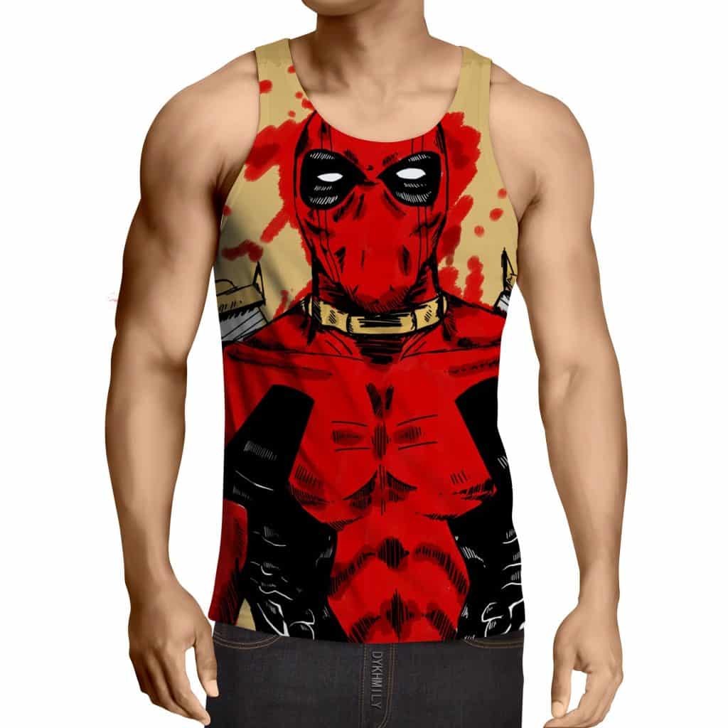 Dangerous Deadpool Firing A Gun Amazing Style Fan Art Tank Top
