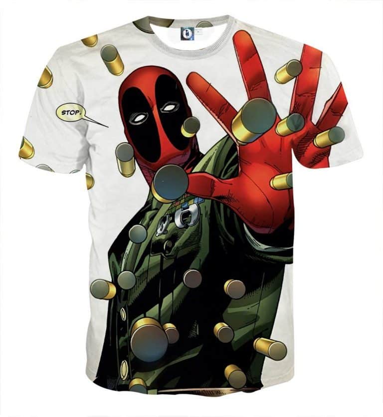 Deadpool Stopping Bullets Dope Design Full Print T-shirt