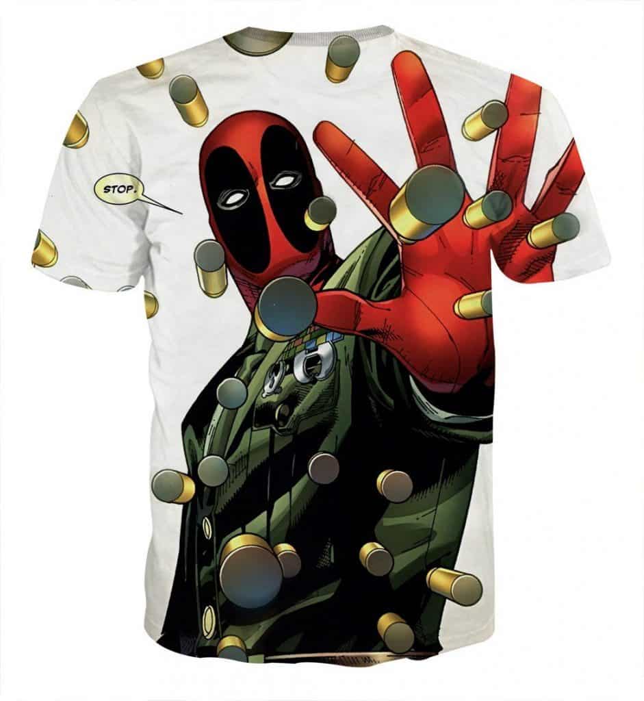 Deadpool Stopping Bullets Dope Design Full Print T-shirt