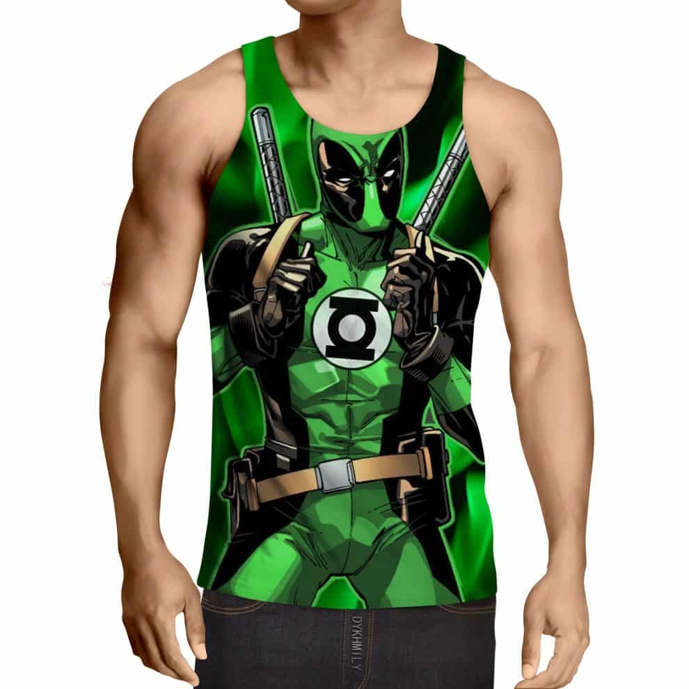 Deadpool In Green Lantern Costume Perfect Design Tank Top