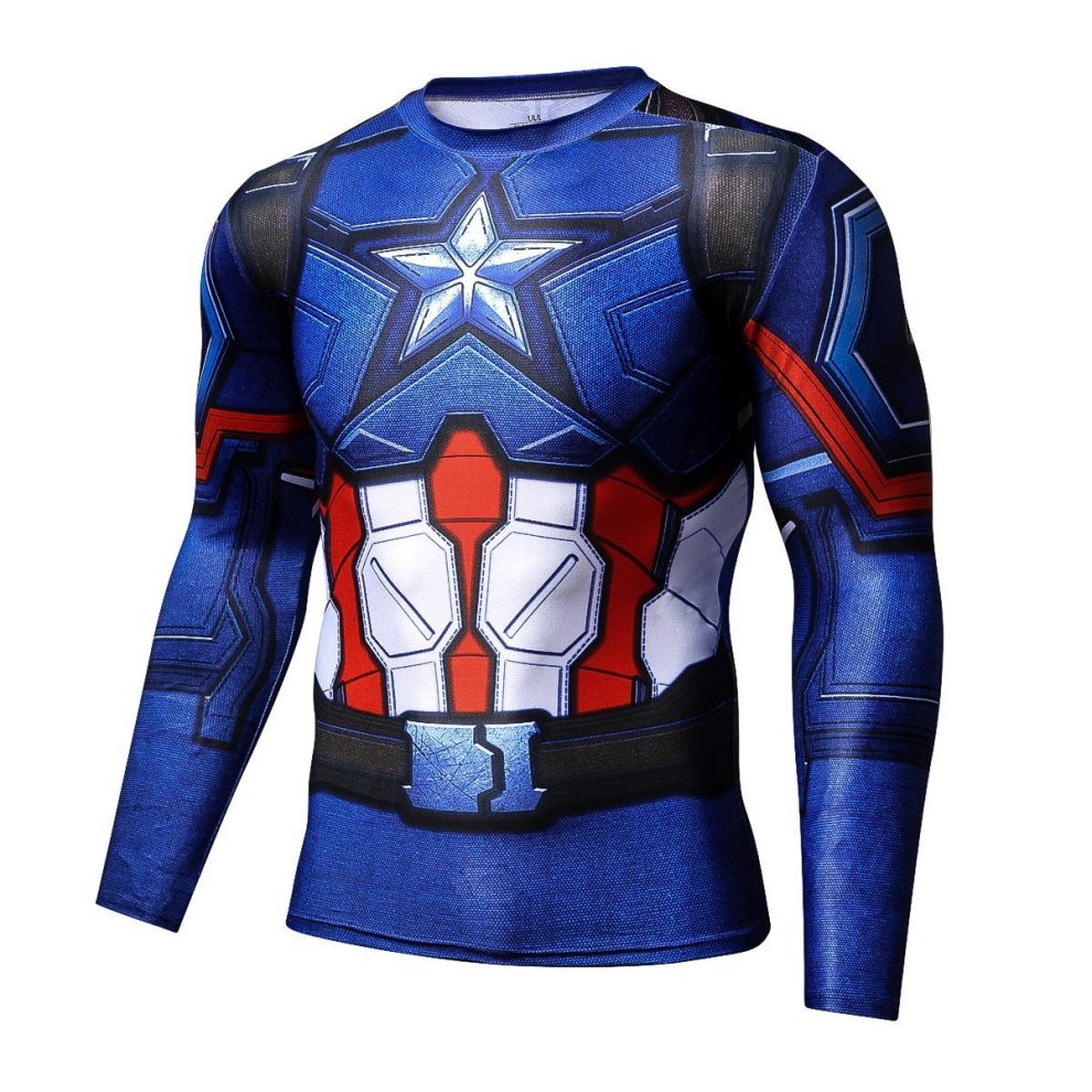 Marvel Captain America Long Sleeves 3D Full Print T-shirt