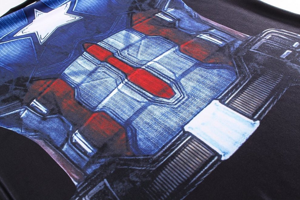 Marvel Captain America Long Sleeves Design Workout T-shirt