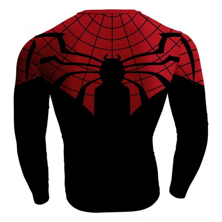 Marvel Black Spiderman Dope Design Long Sleeves Workout T-shirt ...