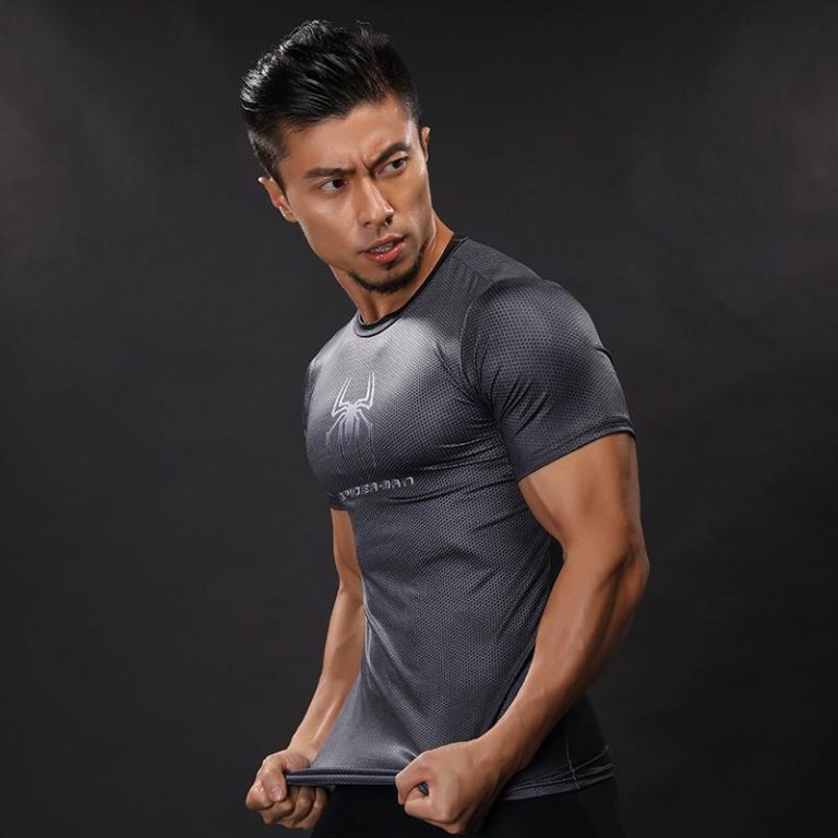 Vigored Spiderman Featuring 3D Printed Compression Short Sleeves T ...