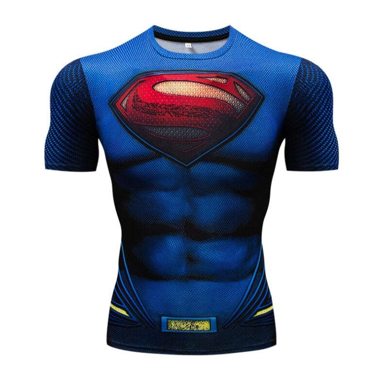 Superman Inspired 3D Printed Compression Long Sleeves Fitness T-shirt ...