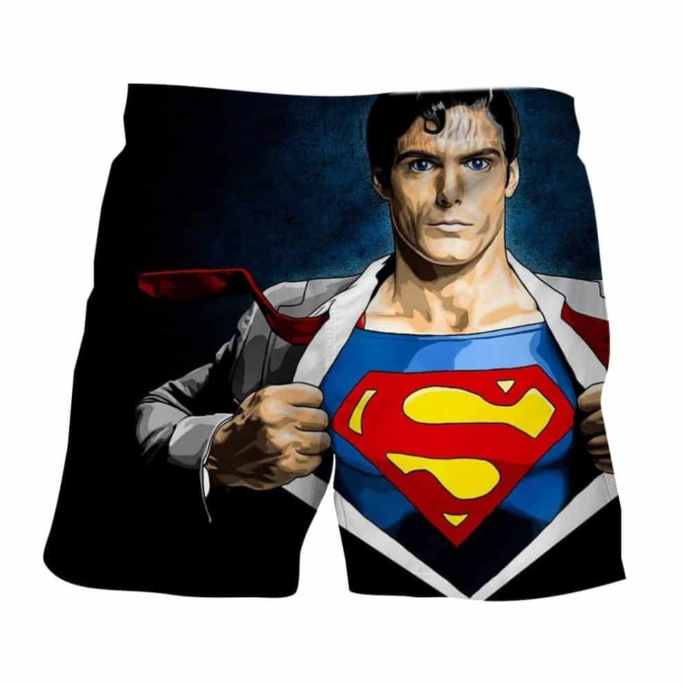 Superman Wide Chest Cool Comic Design Boardshorts