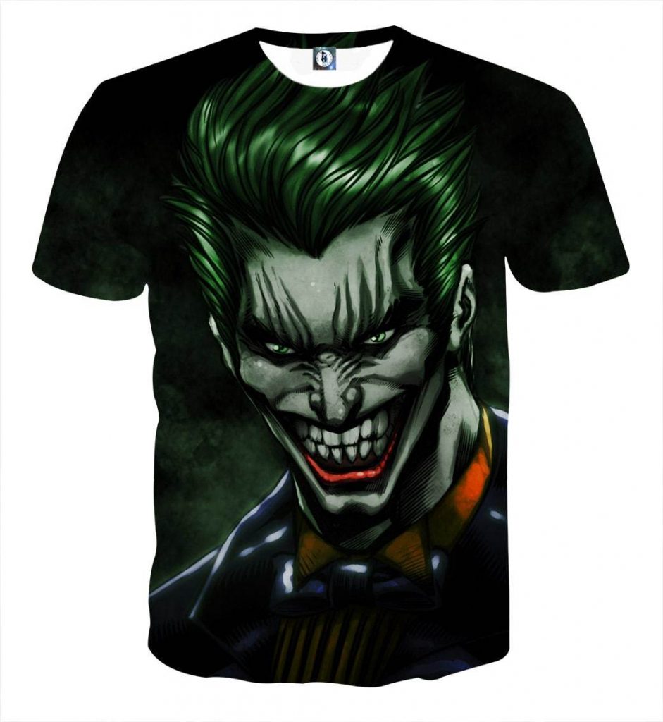 The Mad Evil Face Of Joker Design Full Print T-Shirt