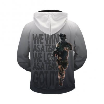 Call Of Duty Warzone Logo Army Ranger Gray Zip Up Hoodie