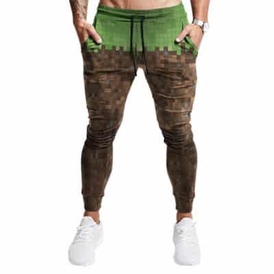 Minecraft Dirt Block 32-bit Pattern Joggers
