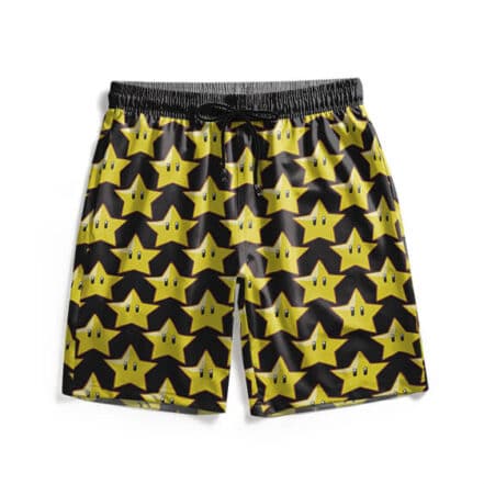 Super Mario Super Star Pattern Swim Trunks