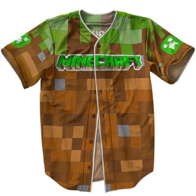Minecraft Dirt Block Pattern Baseball Uniform